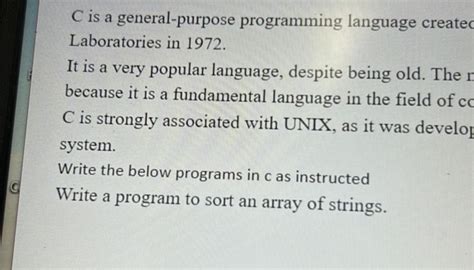 C Is A General Purpose Programming Language Studyx