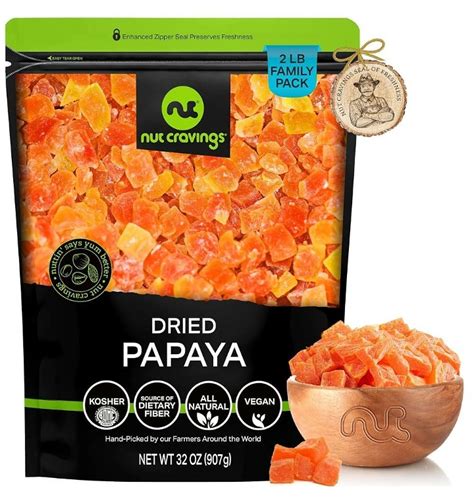 926850 Nut Cravings Dry Fruits 햇볕에 말린 파파야 덩어리 설탕 첨가 907 티몬