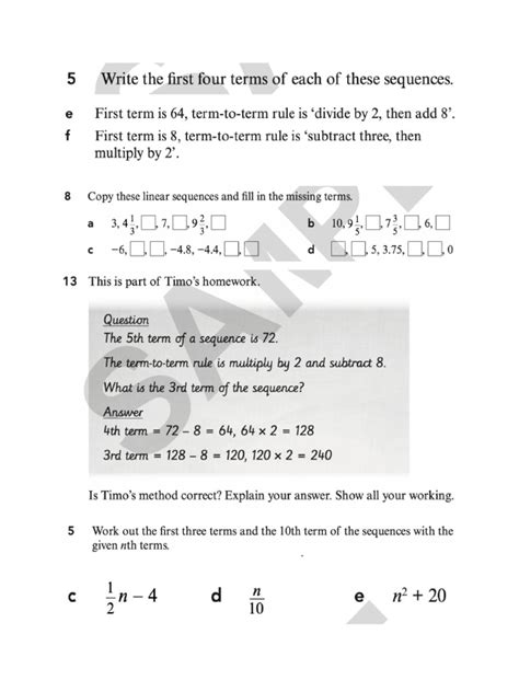 Sequences And Functions Pdf