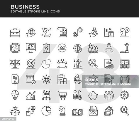 Business Editable Line Icons向量圖形及更多圖示圖片 圖示 策略 計劃 Istock