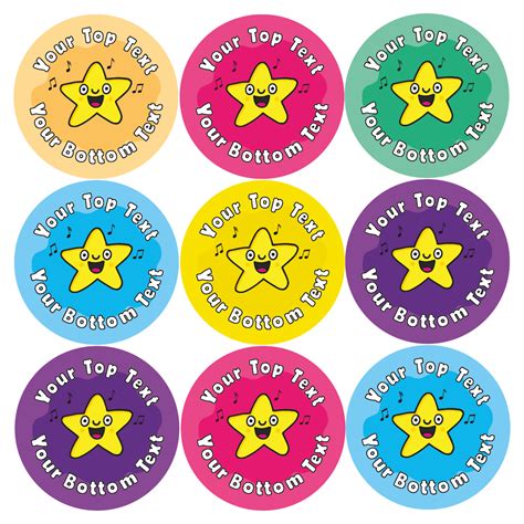 Personalised Music Star Reward Stickers — Myclassroom Worksheets Library