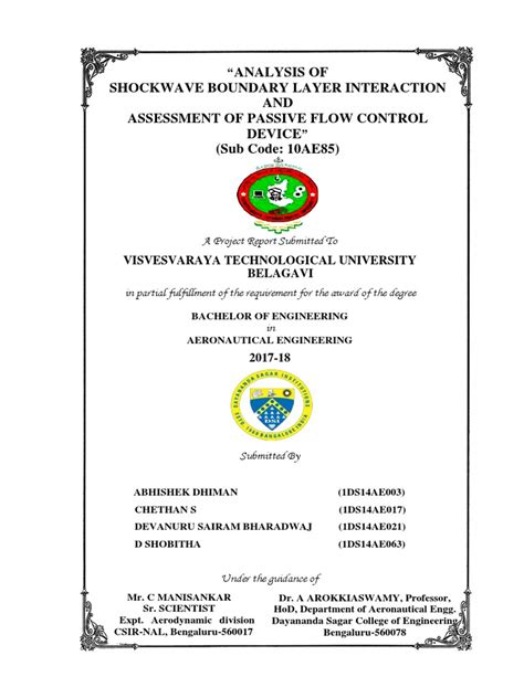 Shock Wave Boundary Layer Interaction And Passive Flow Control Devices Pdf Shock Wave