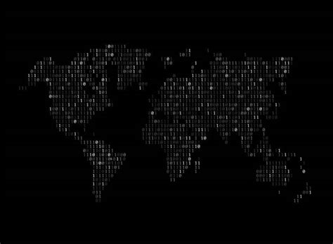 Abstract Background With World Map And Binary Code Illustrations