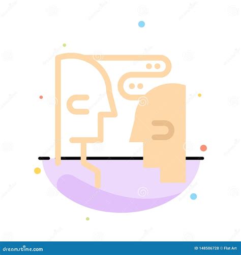 Brain Communication Human Interaction Abstract Flat Color Icon Template Stock Vector