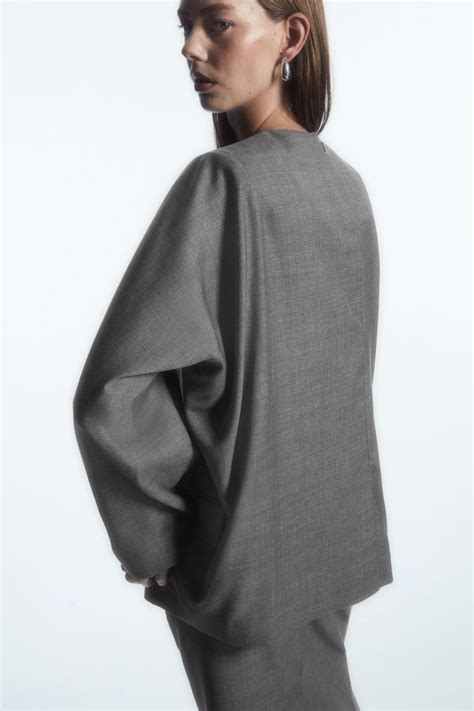 DECONSTRUCTED POWER SHOULDER WOOL TOP Style Women Wear Classic Suit