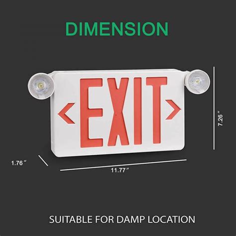 USA Stock W LED Exit Light Sign With Emergency Lights VAC For Shopping Malls YesBulb