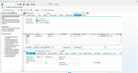 ME21N Create Purchase Order In SAP