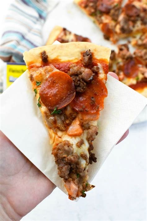 Homemade Meat Lovers Pizza Recipe Sizzling Eats