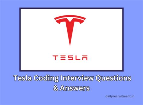 Tesla Coding Interview Questions And Answers 2025 New Get Tesla