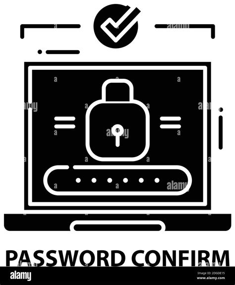 Password Confirm Icon Black Vector Sign With Editable Strokes Concept