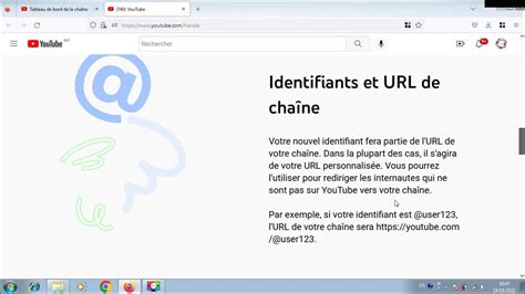 اختيار معرف للقناة identifiant de la chaine youtube