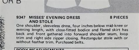 Uncut Very Easy Vogue Sewing Pattern 9347 Misses Evening Dress And