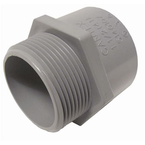 1 1 2 Pvc Sch 40 Male Adapter Grey