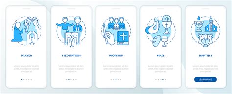 Religious Practices Blue Onboarding Mobile App Screen Worshiping