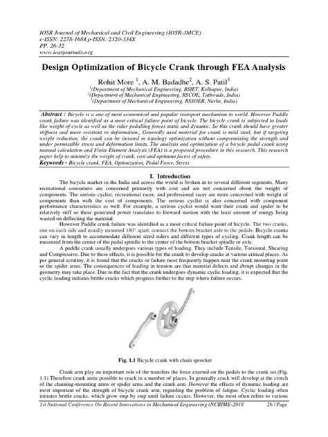 Bicycle Crank Analysis Pdf Fracture Finite Element Method