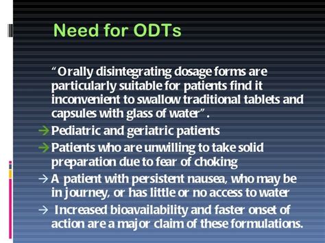 Orally Disintegrating Tablets