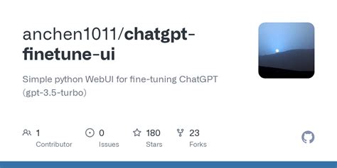 Github Anchen Chatgpt Finetune Ui Simple Python Webui For Fine