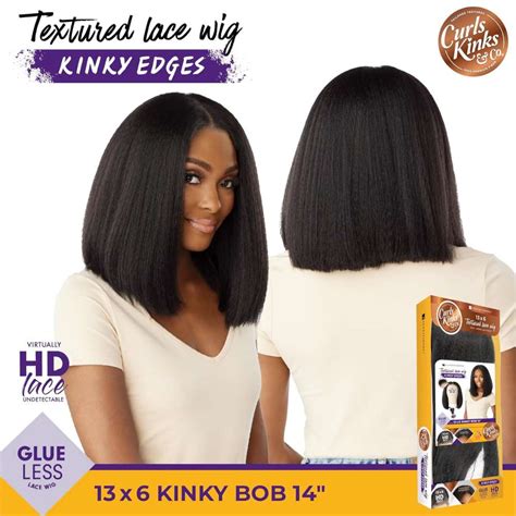 Sensationnel Kinky Bob 14 Kinky Edges 13x6 Hd Lace Wig