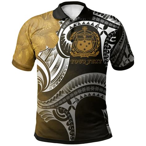 Samoa Custom Personalised Polo Shirt Samoa Seal Wave Style Gold