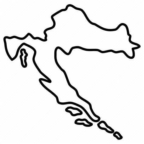 Croatia Map Country Maps World Geography Topography Icon