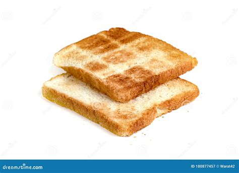 Pan Tostado Rebanado Aislado En Fondo Blanco Imagen De Archivo Imagen