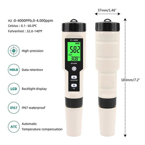 Hydrogen Rich H2 Meter With Backlight High Precision Hydrogen Meter For