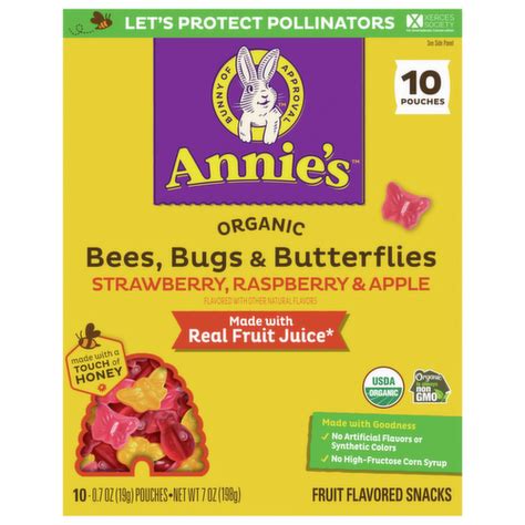 Annies Homegrown Organic Bees Bugs And Butterflies Fruit Snacks