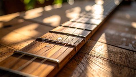 Moody Close Up Of Guitar Fretboard Showing Texture And Tension In