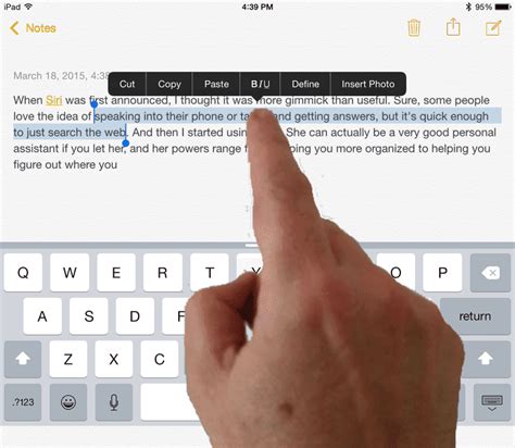 How To Copy And Paste Text On The IPad