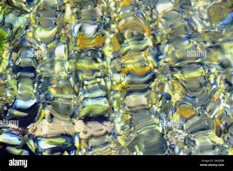 Diffraction And Refraction Of Light In Water On A Coloured Background