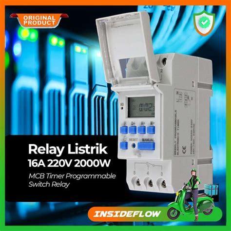 promo mcb timer saklar listrik otomatis programmable switch relay 16a