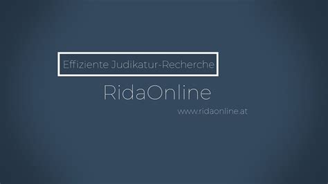 Effiziente Judikatur-Recherche - YouTube