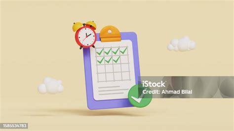 3d 클립 보드 작업 관리 할 일 체크리스트 작업 프로젝트 계획 개념 빠른 체크리스트 게시 계획 3d 시계 생산성 체크리스트