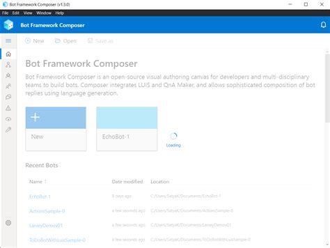 Unable To Create Or Open Bot In Composer · Issue 5355 · Microsoft