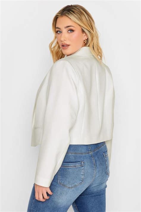 Yours Plus Size White Cropped Blazer Yours Clothing