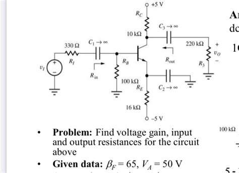Solved Problem Find Voltage Gain Input K And Output Chegg