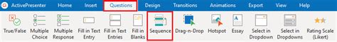 How To Create Horizontal Sequence Questions