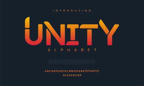 Premium Vector Unity Creative Modern Urban Alphabet Font Digital Abstract Moslem Futuristic
