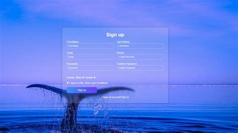 How To Create Blur Sign Up Form Html Css Youtube