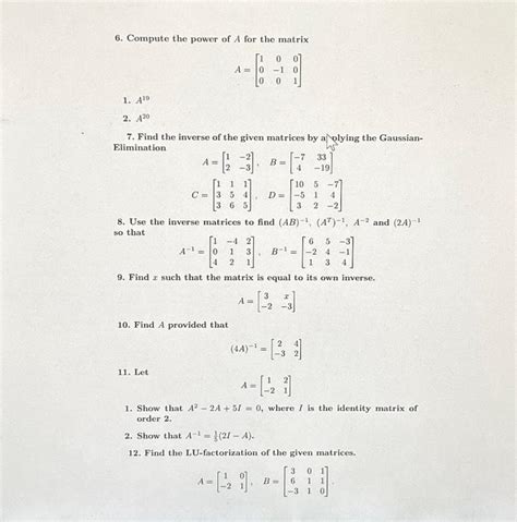 Solved Subjects Operations On Matrices Special Matrices