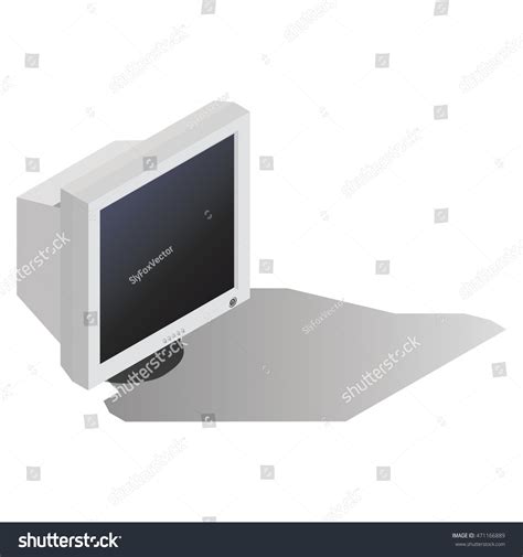 Crt Computer Monitor Vector Isometric Royalty Free Stock Vector