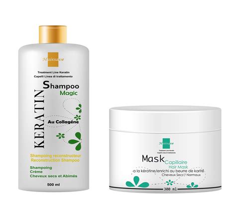Pack Kératine Shampooing 500ml Masque 300ml De Hairsave Pour
