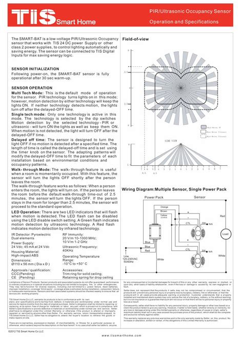 Pdf Pir Ultrasonic Occupancy Sensor Operation And Specifications · Saving Energy The Sensor