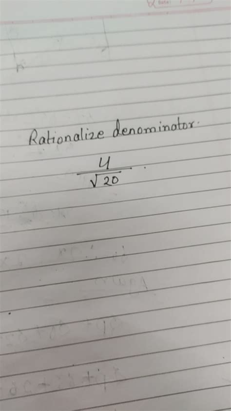 Rationalize Denominator20 4 Filo