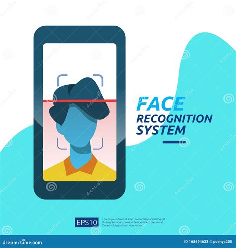 Face Recognition System Scanning On Smartphone Facial Biometric Data Identification Security