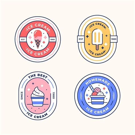 Flat Ice Cream Label Set