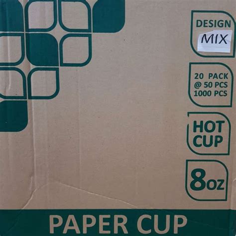 Jual 1 Dus Paper Cupgelas Kertas 6oz 8oz 9oz Motif Kopi 1dus 20rollx50pcs Di Seller