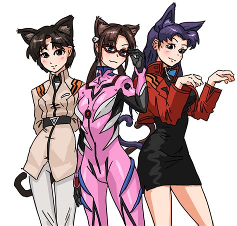 Safebooru 3girls 3 Adjusting Glasses Animal Ears Arms Behind Back