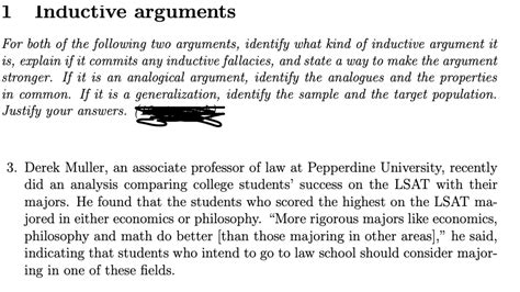 1 Inductive Arguments For Both Of The Following Two