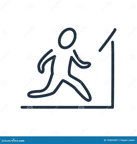 Exercising Icon Thin Linear Exercising Outline Icon Isolated On White Background From Activity